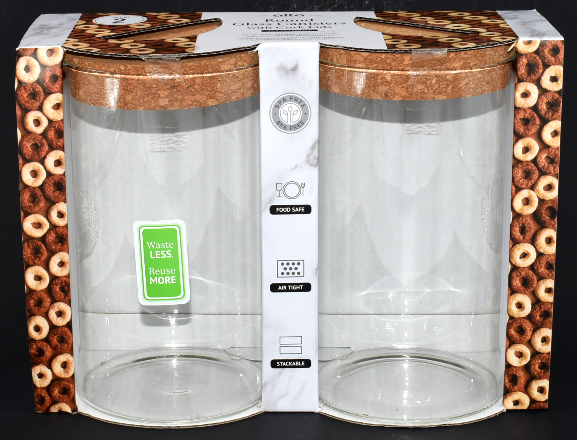 Leon Korol Company - Plastics/Food Storage - CANISTER SET, 2 PC, GLASS ...