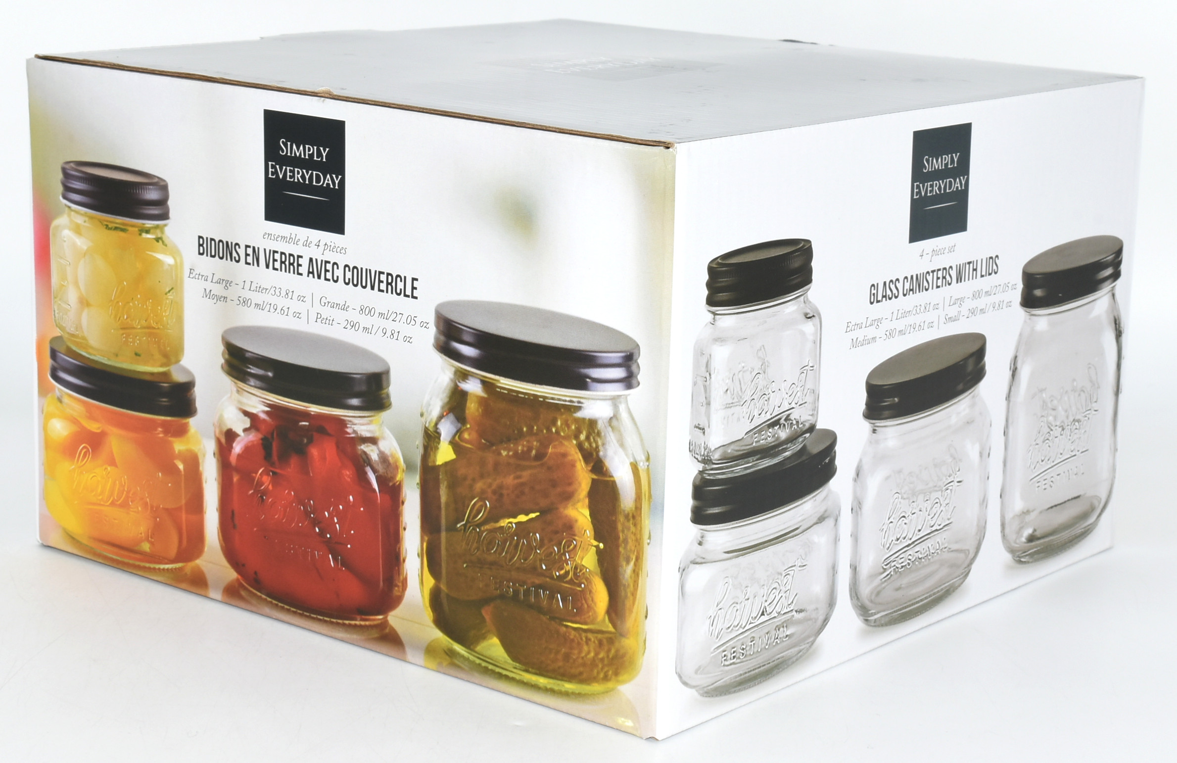 Leon Korol Company - Glassware - CANISTER 4PC SET,SIMPLY EVERYDAY,WITH ...