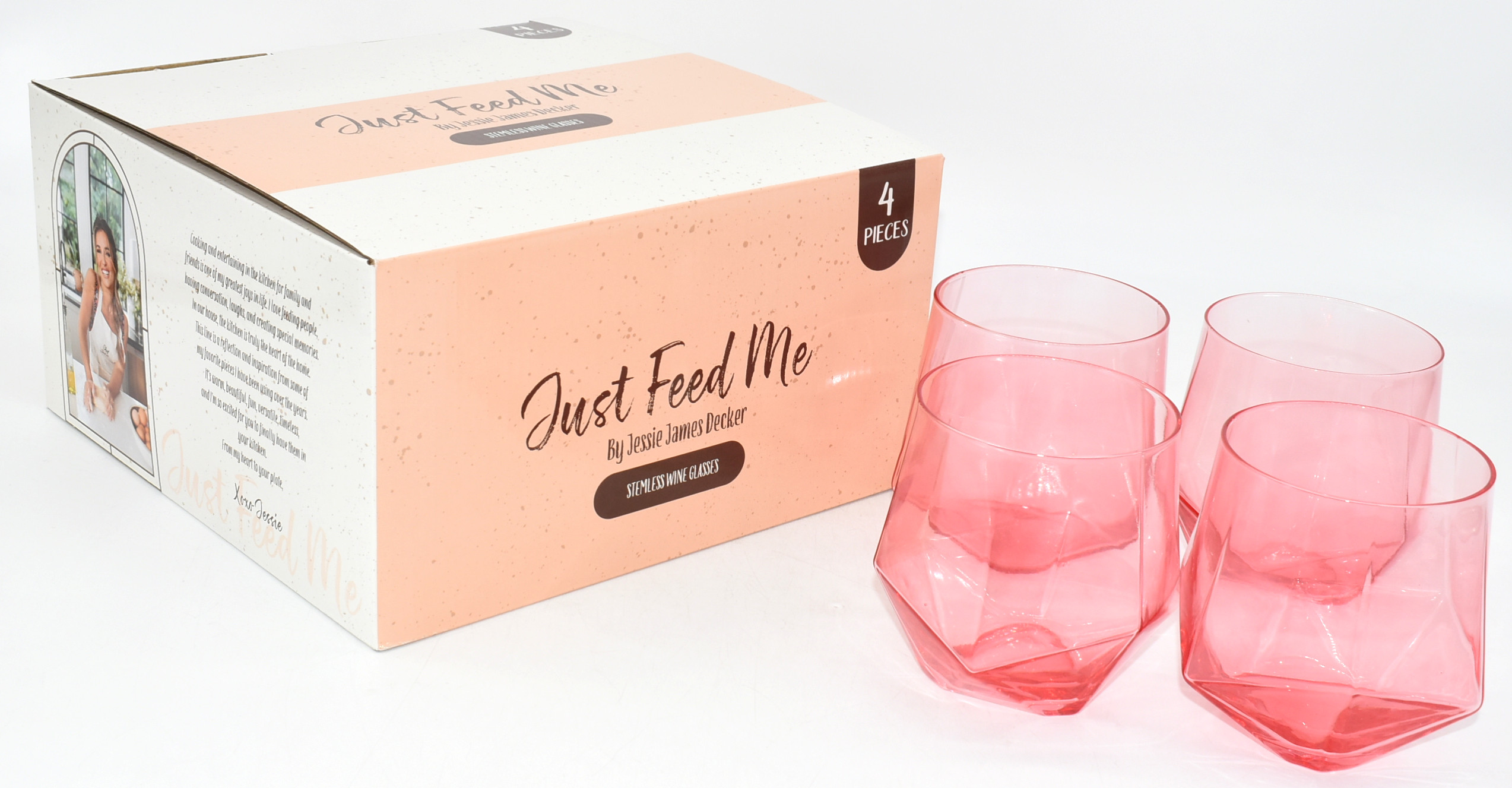 Leon Korol Company - Glassware - WINE GLASS 4PC SET STEMLESS JESSIE ...